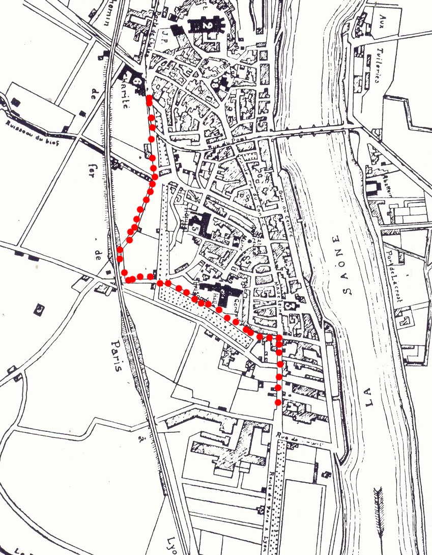 Le trajet de l'ancienne route nationale 6 - Mémoire de Tournus